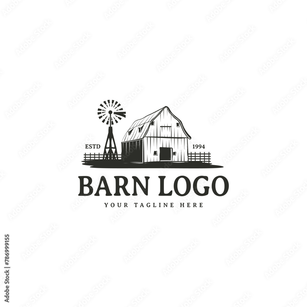 Vintage barn logo design wood build and house farm icon vector ...