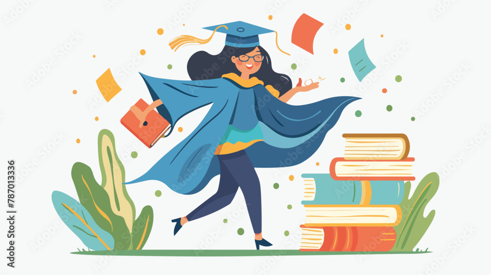 People graduating education concept vector illustration Stock Vector ...