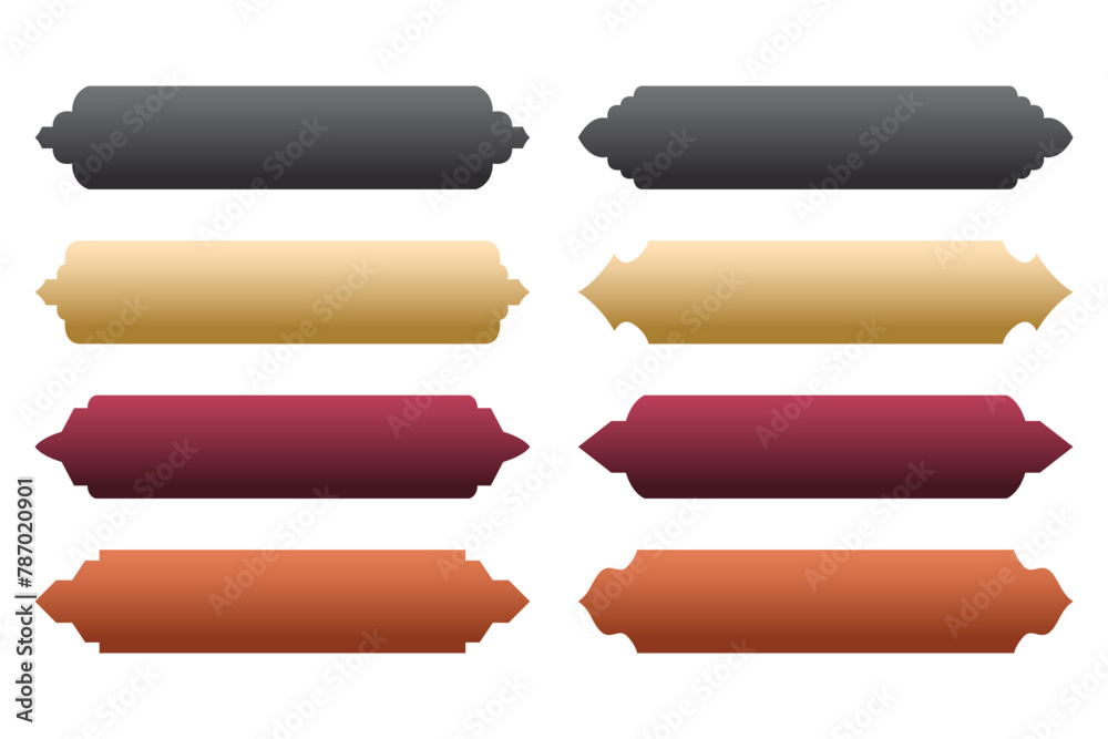 luxury multicolor set of arch islamic ornamental text box title frame ...