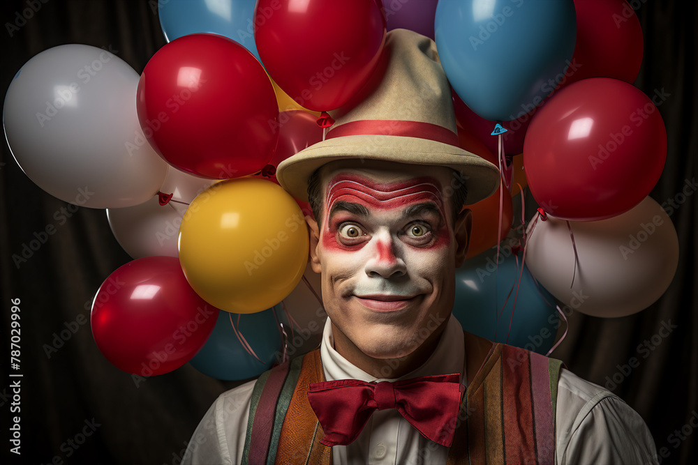 Horror circus actor performer clown fun time children fair Generative ...