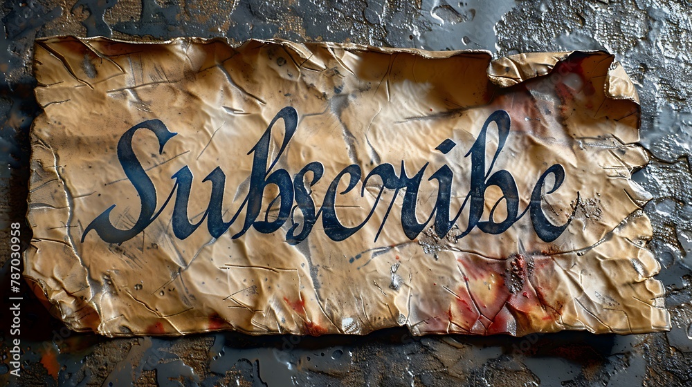 a vintage-inspired Subscribe card featuring elegant script font on a ...