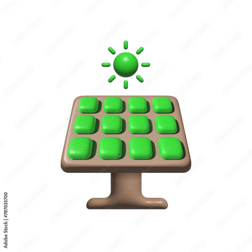 Vecteur Stock Solar panel 3d vector icon. Panel, sun, power, 3D ...