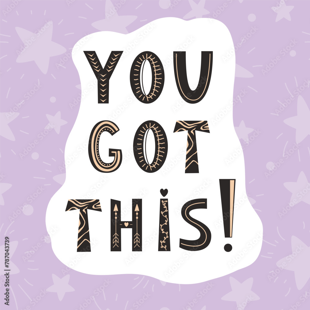 You got this black and white lettering lettering in Scandinavian style ...