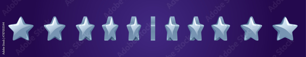 3d game silver star animation sprite. Bonus frame cartoon ui icon for ...
