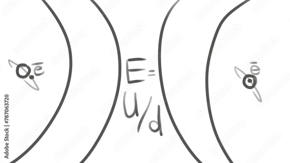 The animation consists of the electromagnetism formula, two atoms with ...