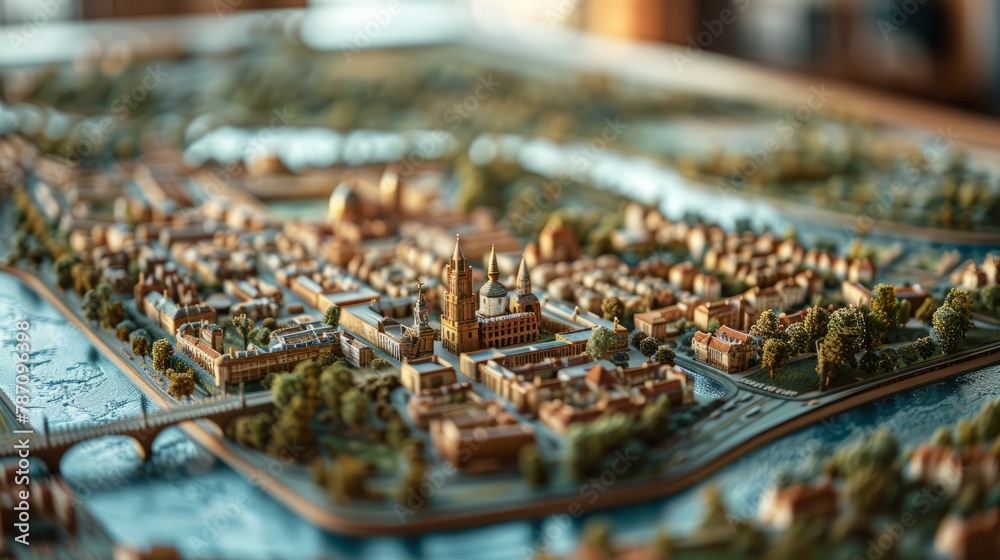 scale model of an urban planning development. A small utopian ...