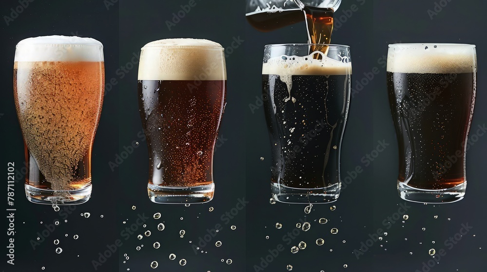 Four stages of a pint of stout from the moment it is poured till it is ...