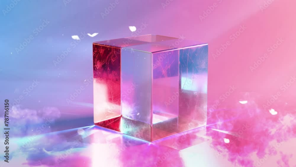 realistic render of a cuboid shape with chamfered. geometry ...