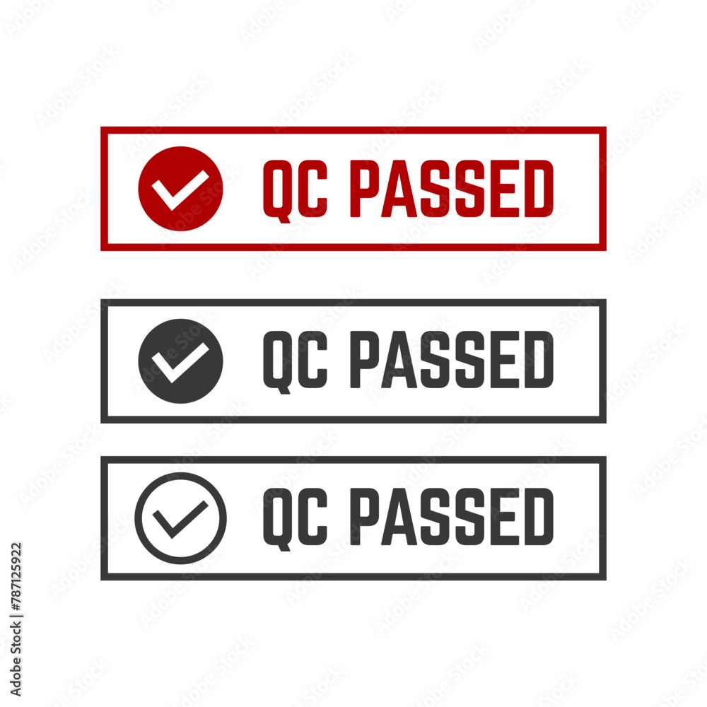 QC passed label. qc passed stamp. qc passed sticker design isolated on ...