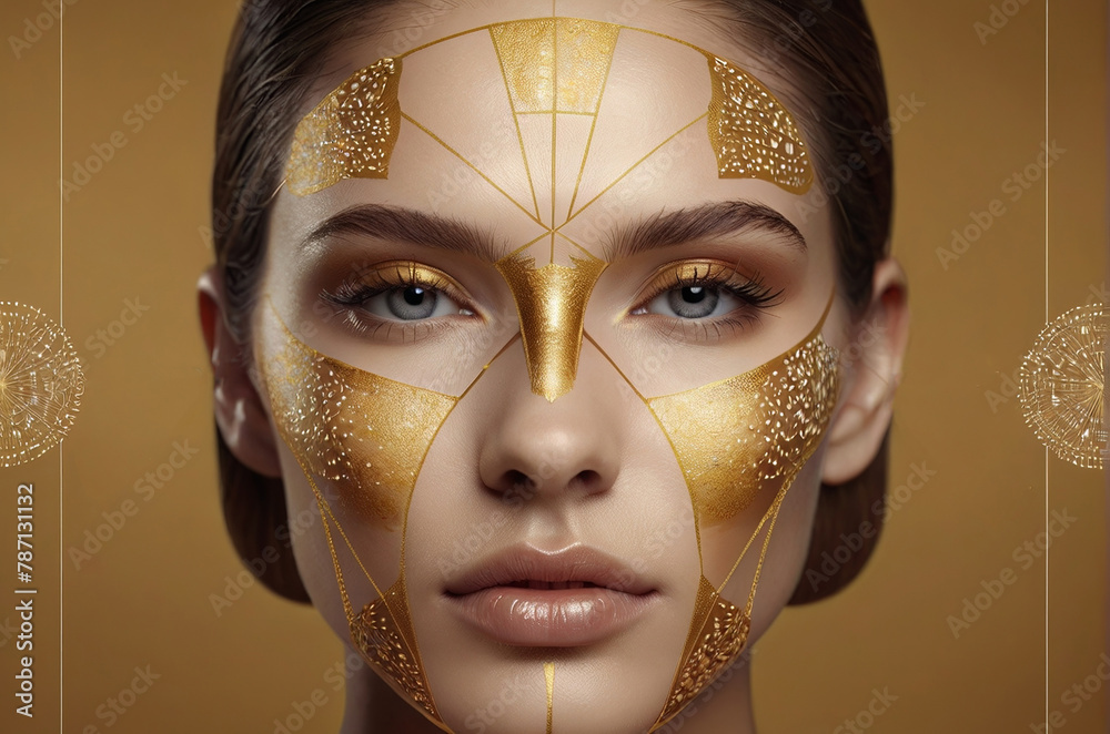 Golden ratio of the female face. The concept of beauty, surgical ...