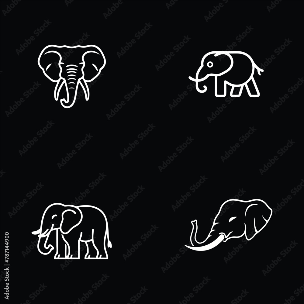 collection of elephant templates, logo design inspiration with black ...