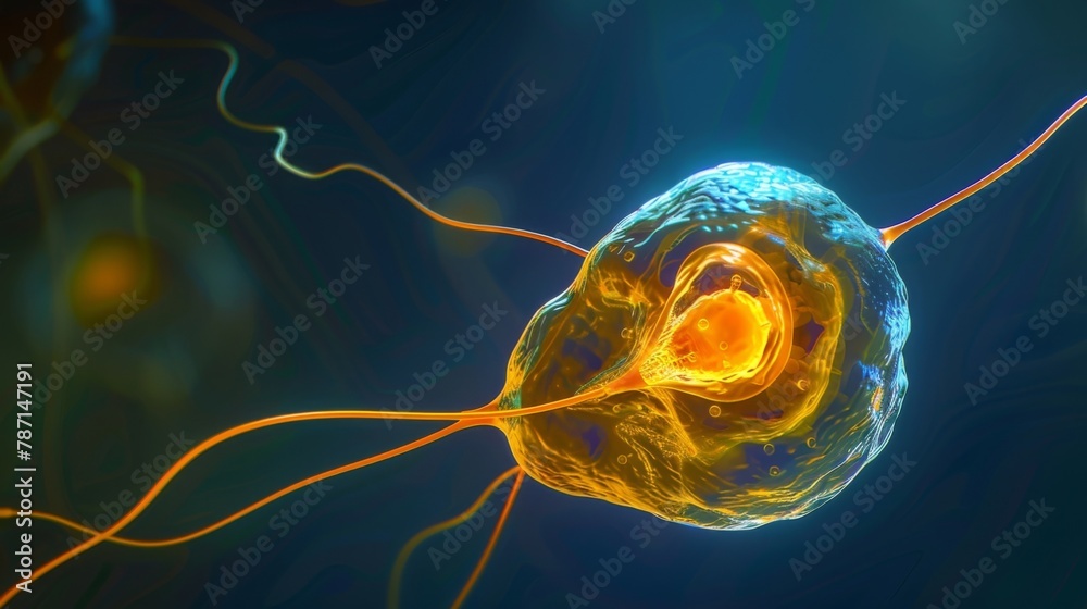 An upclose look at the complex internal organelles of a Giardia lamblia ...