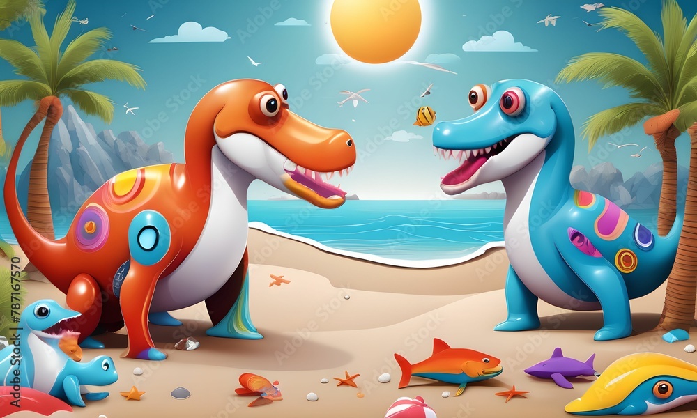 wallpaper for children, depicting adorable fantastic creatures at the ...