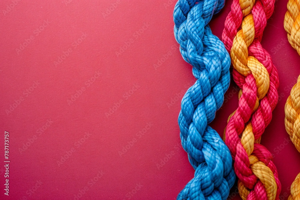 Team rope diverse strength connect partnership together teamwork unity ...