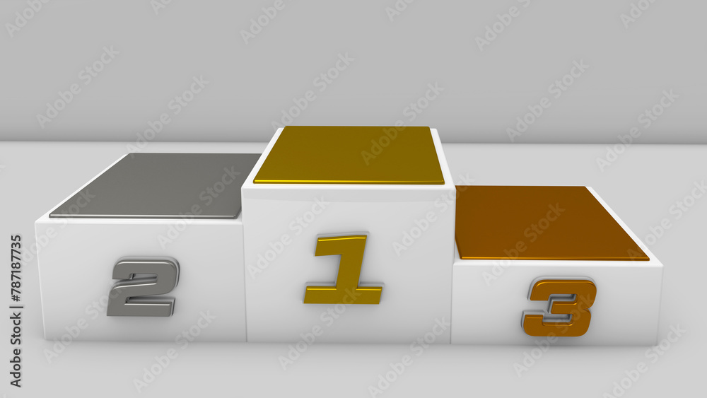 Podium place for first, second and third place. Award ceremony ...