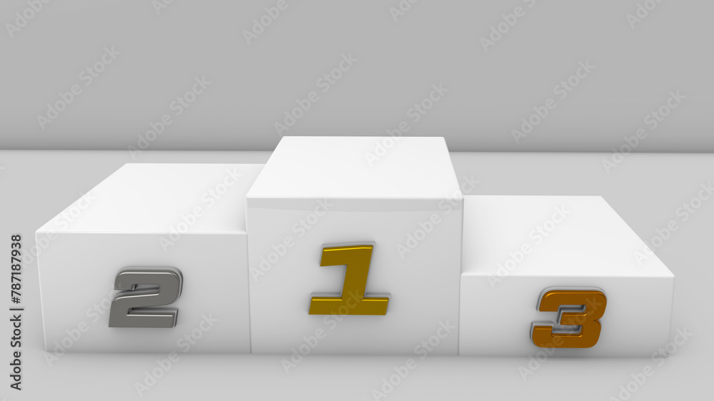 Podium place for first, second and third place. Award ceremony ...