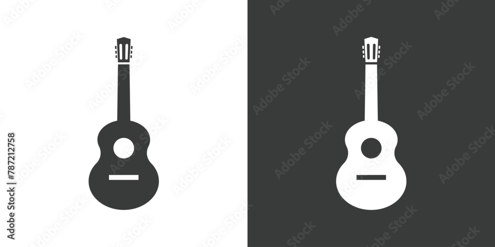 Classical guitar icon black and white style. Classic guitar black icon ... Classical guitar icon black and white style. Classic guitar black icon ...