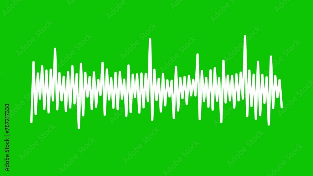 4k abstract music sound wave or audio wavefrom isolated on green screen ...