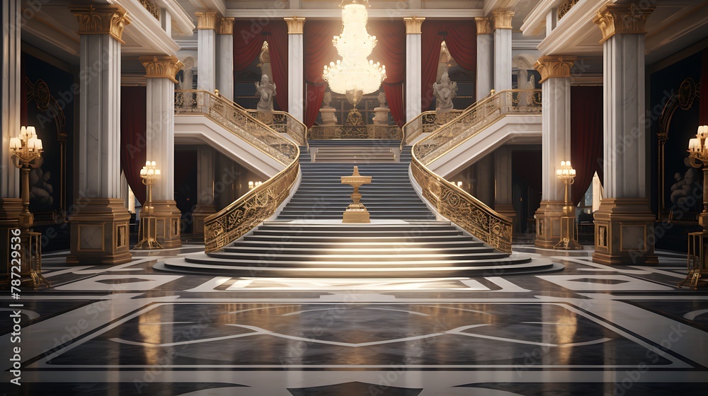 Grand Opera House Foyer: a grand foyer inspired by opera houses with ...