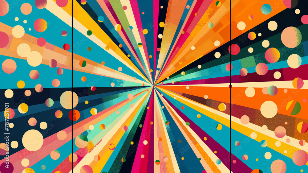 3 panel wall art, Wow pop art dot background. Pop art poster usable for ...