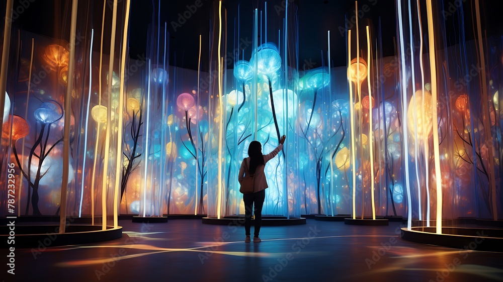 Plan an immersive sensory room for therapeutic purposes, featuring ...