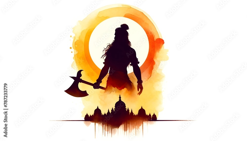 Watercolor illustration to celebrate parshuram jayanti with a ...