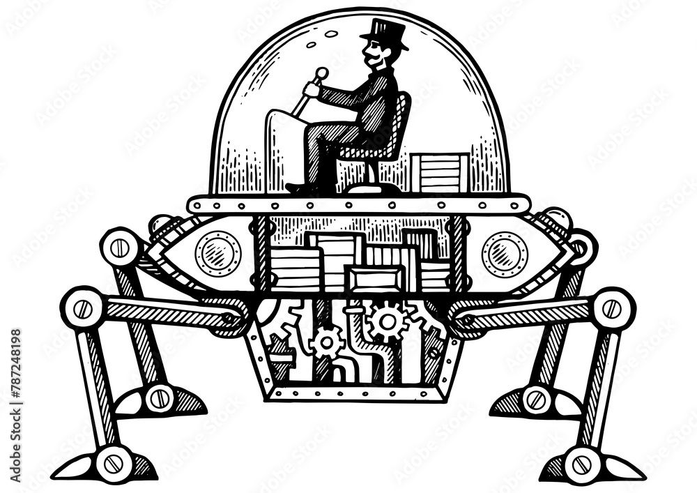Steam engine car engraving PNG illustration. Scratch board style ...