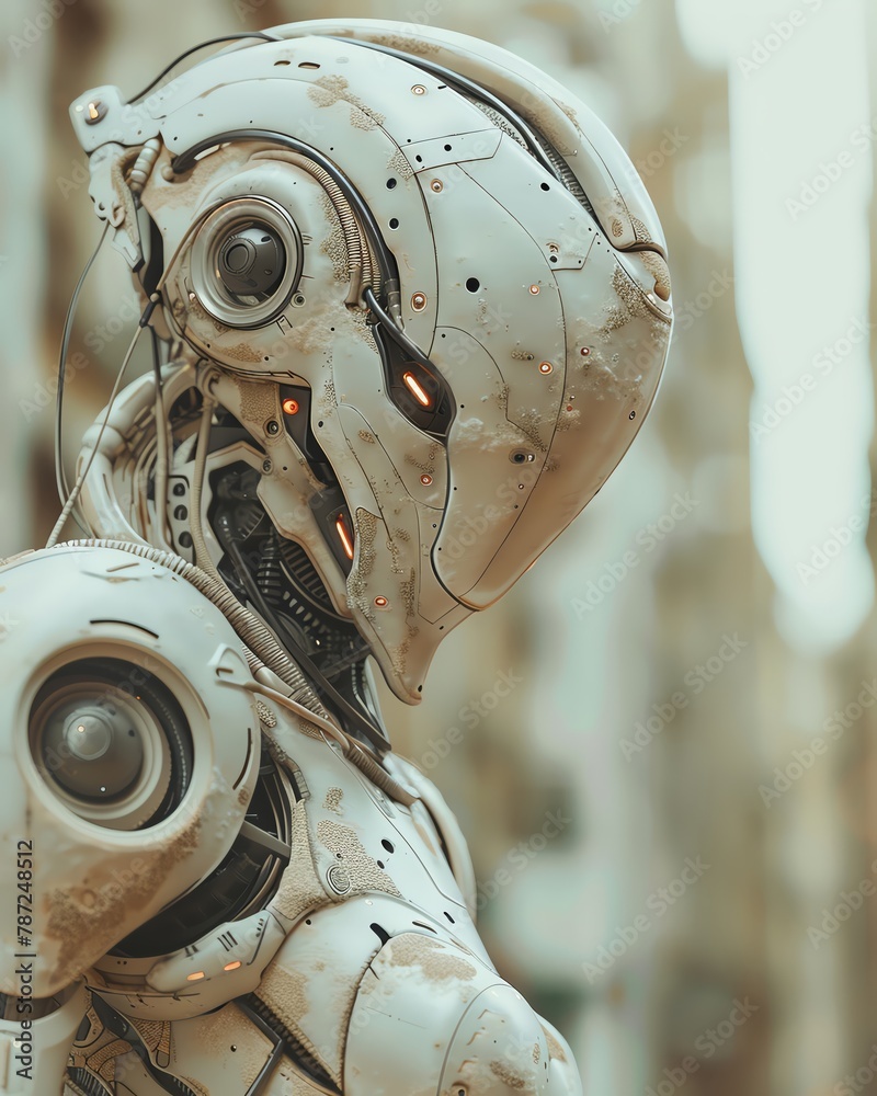 Craft a clay sculpture masterpiece of a futuristic robotic creation ...