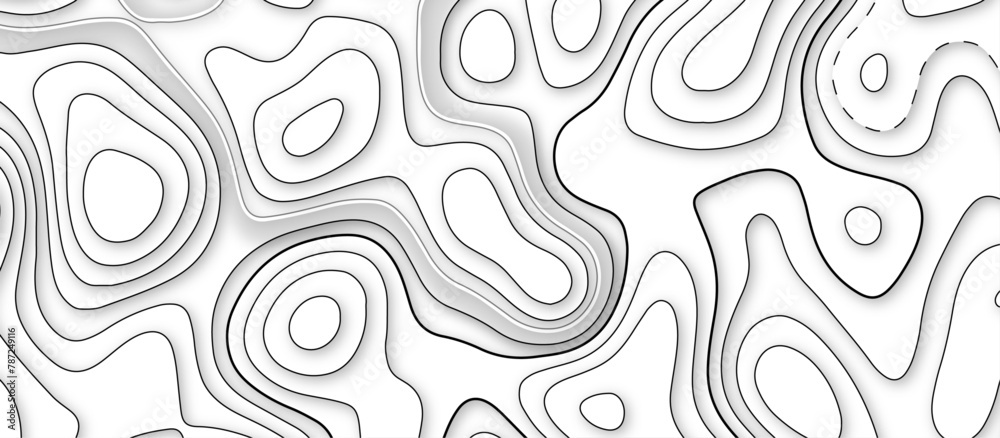 Abstract 3d topographic map patterns, topography line map. The black on ...