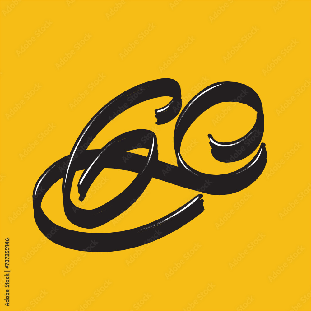 The Hand lettering vector digital artwork of the number 60, 60th The ...