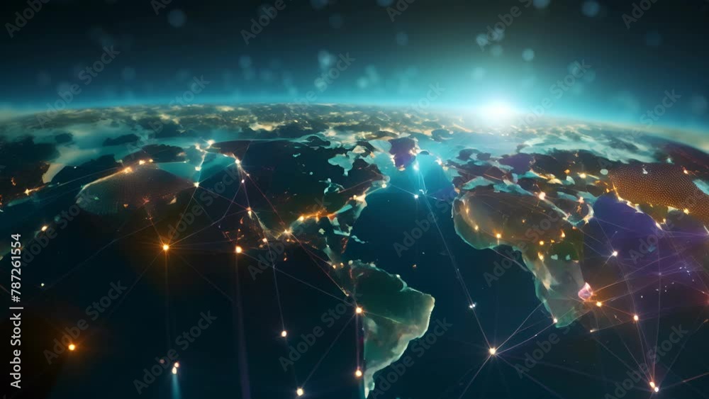 Logistics delivery, World map with logistic network distribution on ...