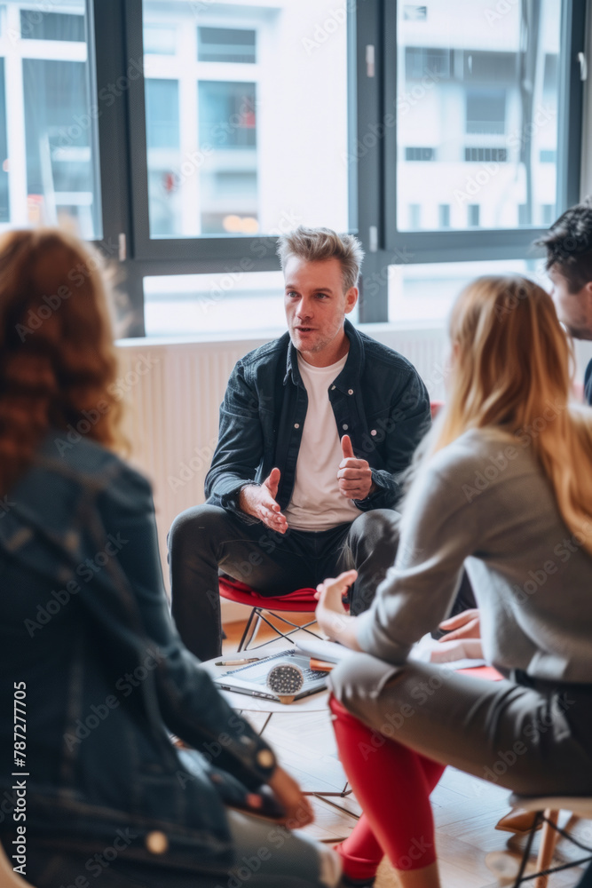 Corporate Business Photography of a Man Leading a Team Huddle ...