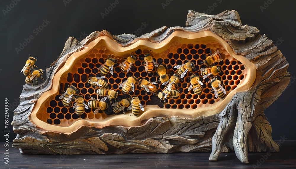 A realistic clay sculpture depicting a cross-sectional view of a ...