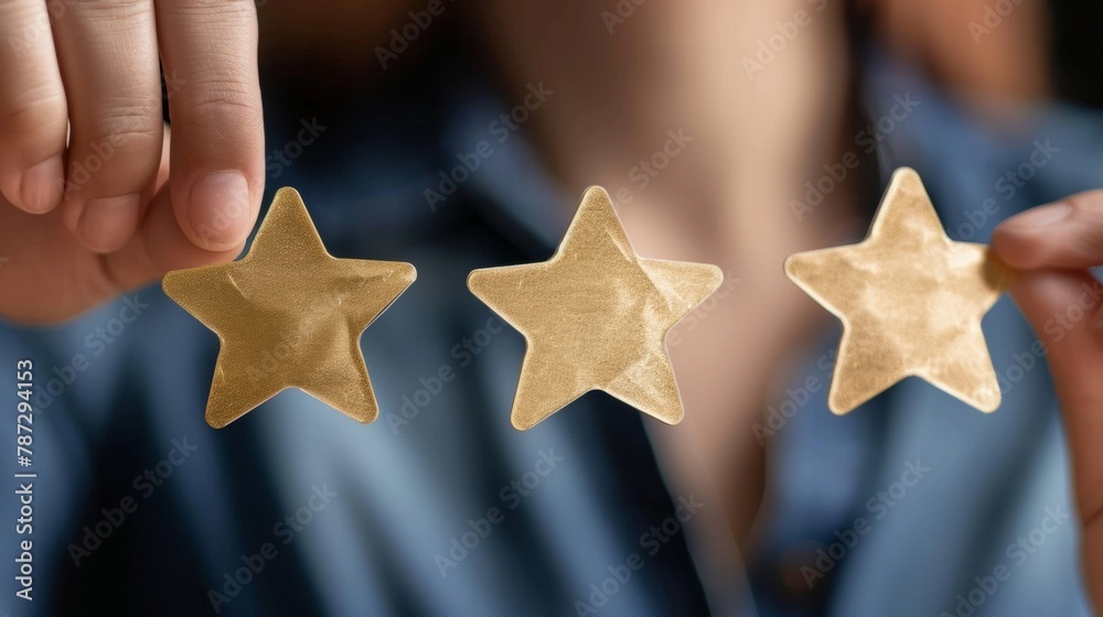 Closeup of a retail team yzing customer feedback and reviews through ...