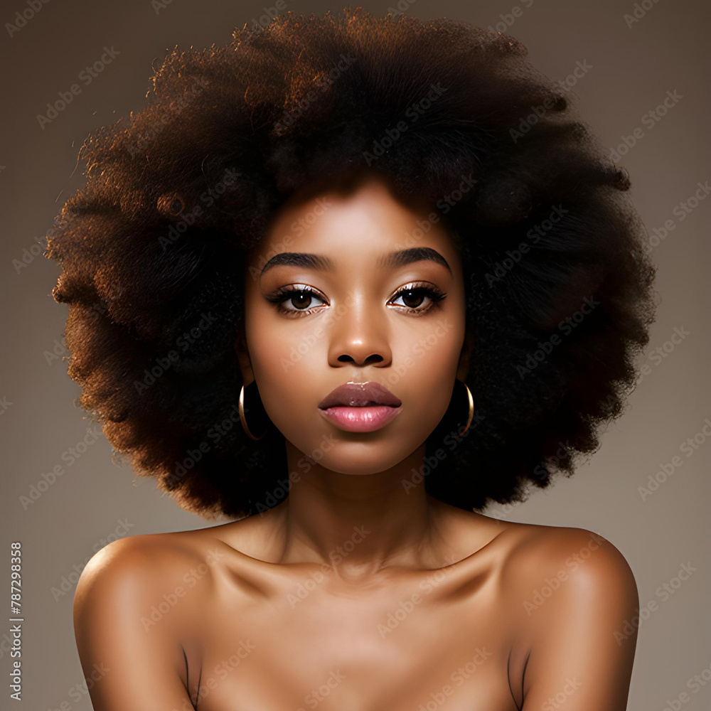 Moda y Cultura: Retrato de una Afrodescendiente con Afro Stock ...