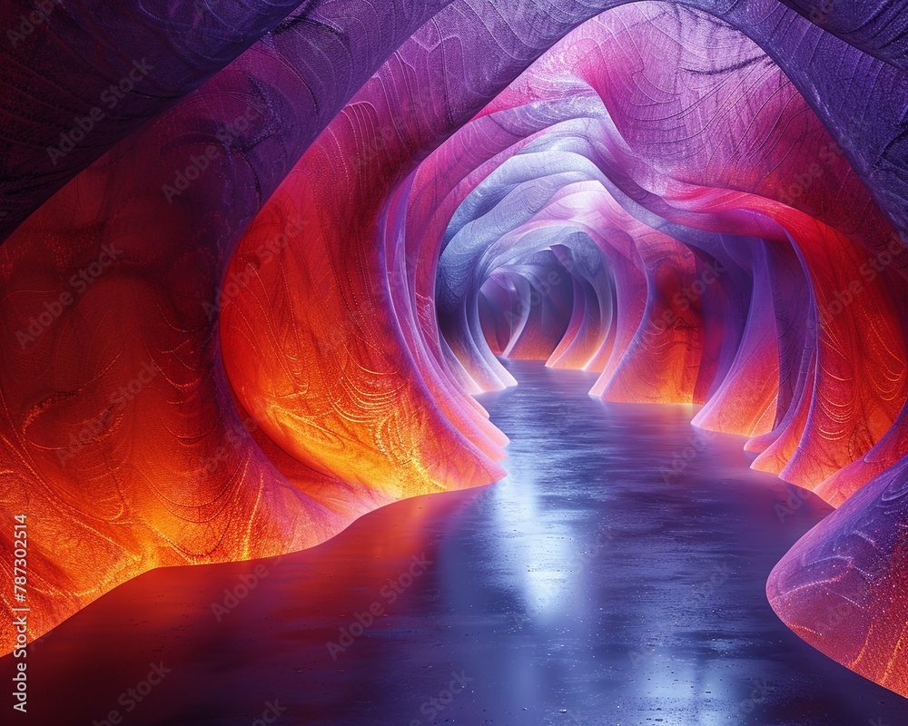 Echo Locating Bats Dance in a sonar-visualized cave, hyper-realistic ...