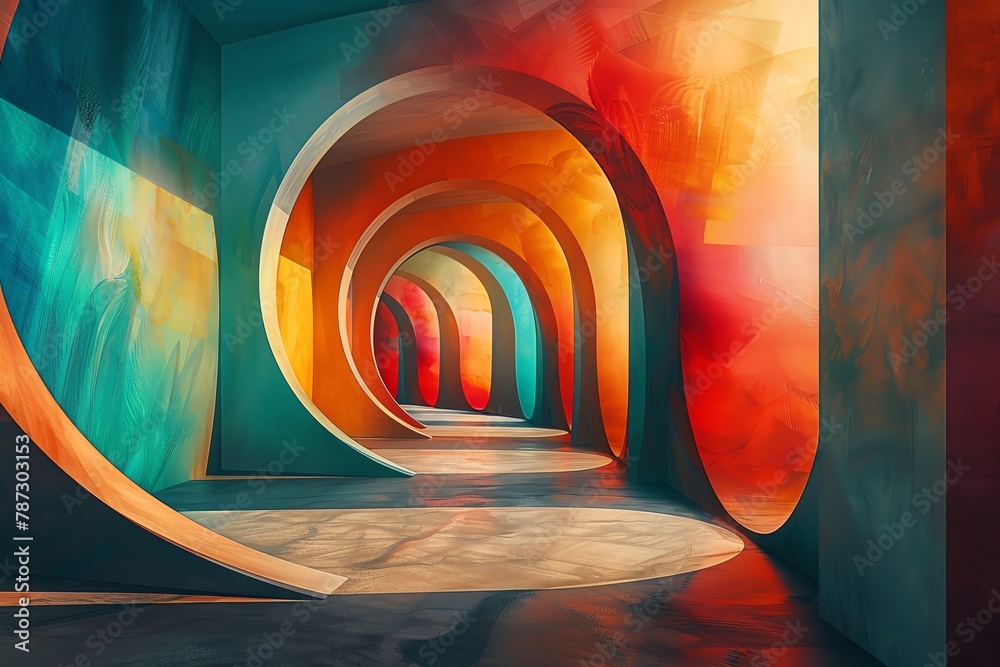 Transform a simple gallery space into a vibrant showcase of abstract ...