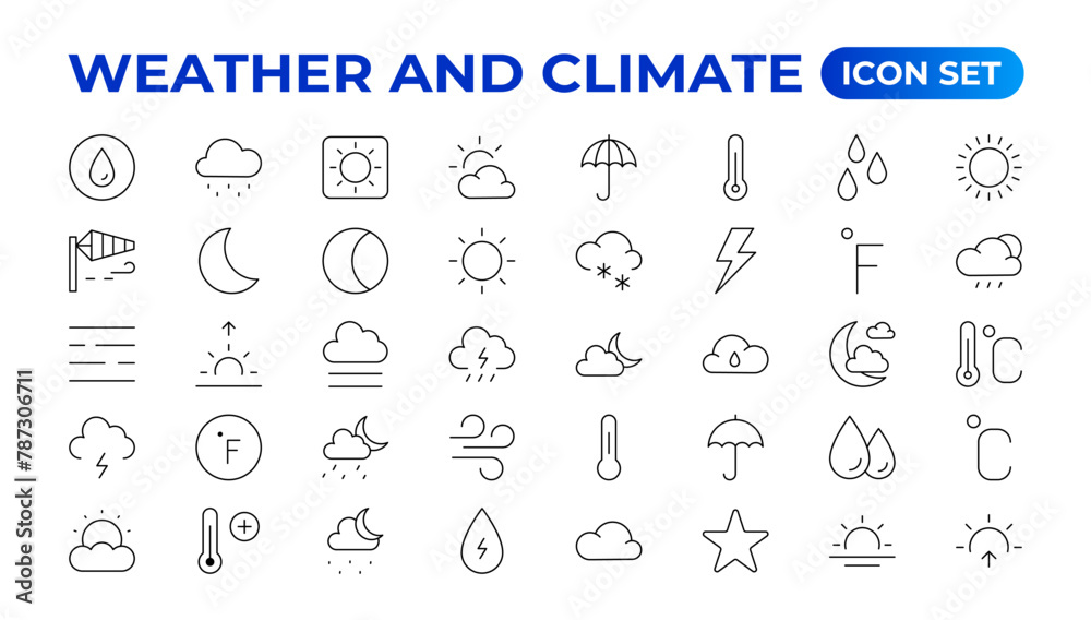 Weather icons. forecast icon set. Clouds logo. , clouds, sunny day ...
