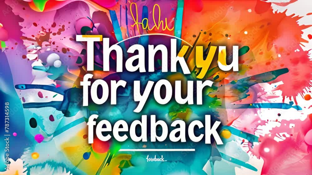 A vibrant background displaying the words Thank You for Your Feedback ...