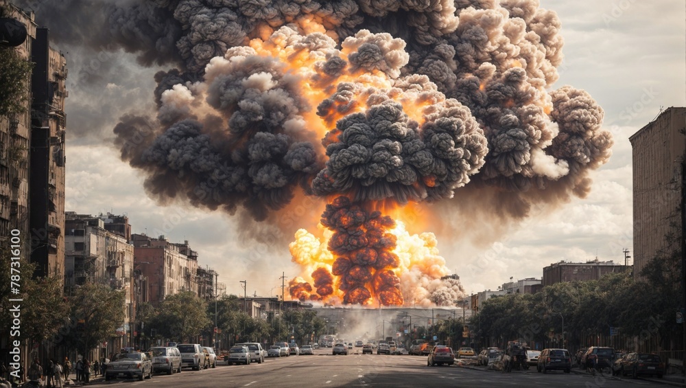 Fire in the city with missiles and rockets fired at residential areas ...