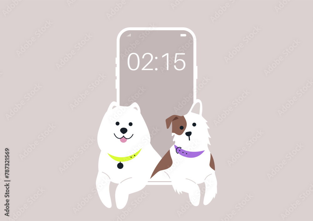 Paw Time, Canine Companions as a screensaver, Two cartoon dogs imitate ...
