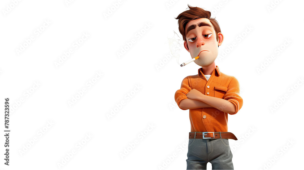 a cartoon character smoking a cigarette. transparent background png ...