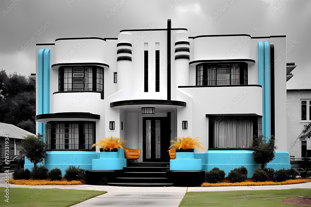 Art Deco Style House (Color Pop) - Originated in France in the 1920s ...