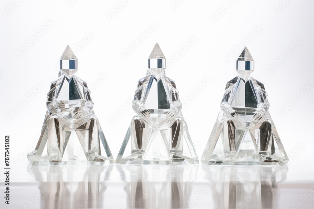 An isolated diamond statue which is designed like a muscular man ...