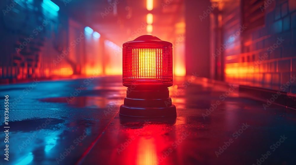 Siren blaring, Red light, Alert signal, Emergency beacon Stock ...
