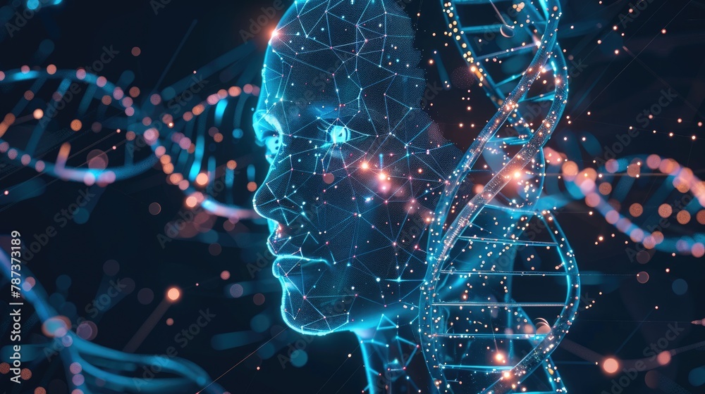 DNA with AI in genetic research for personalized medicine, Ai generated ...
