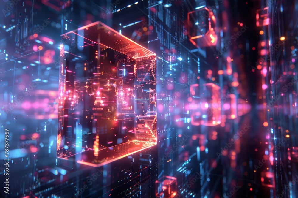 Network of computers being scanned and protected by a translucent ...