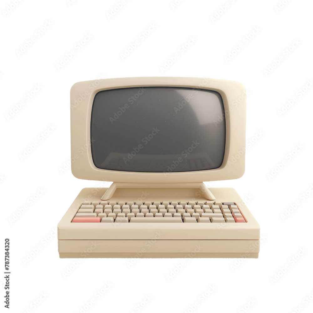 Vintage retro computer. Old isolated 90s computer screen Stock Photo ...
