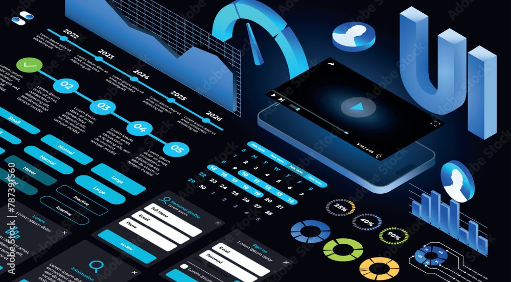 This kit offers modern and stylish solutions for mobile and web ...