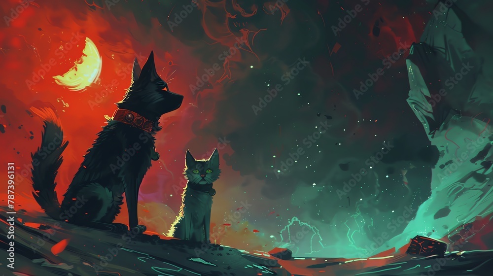 Imagine a magical world where dogs and cats possess supernatural ...
